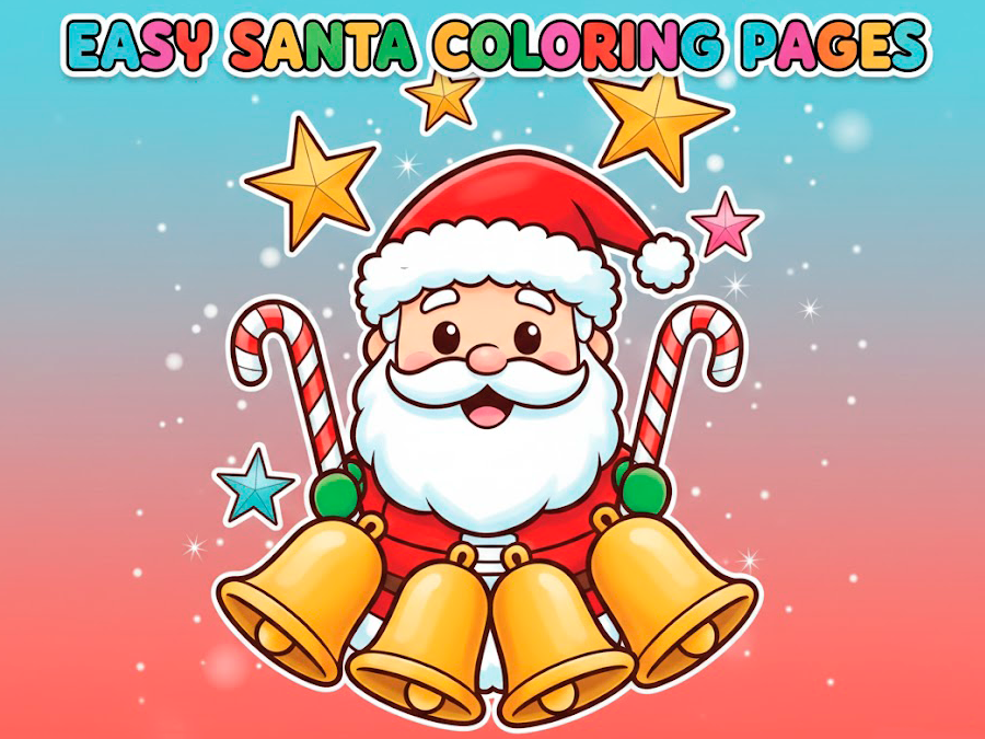 Planse de colorat ușor de Moș Crăciun 🕹️ Joacă online pe SGameS